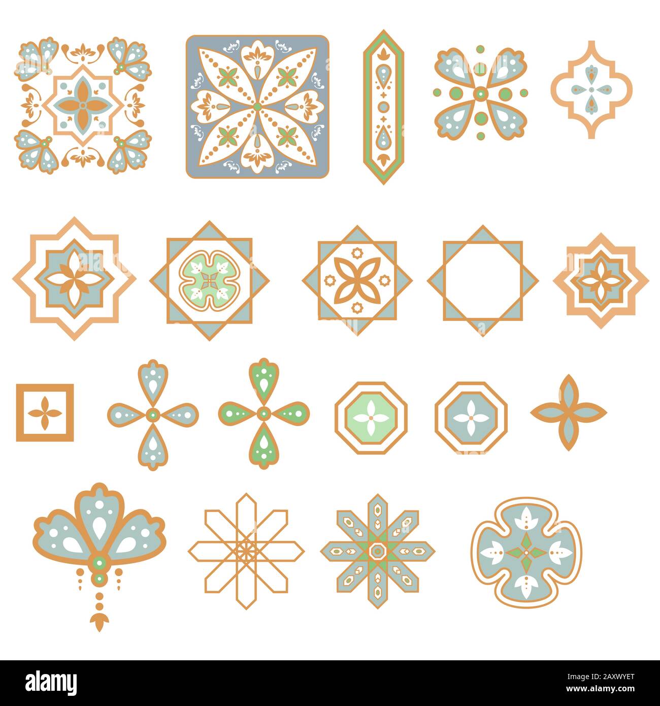 Arabic geometric shapes elements vector set Stock Vector Image & Art ...