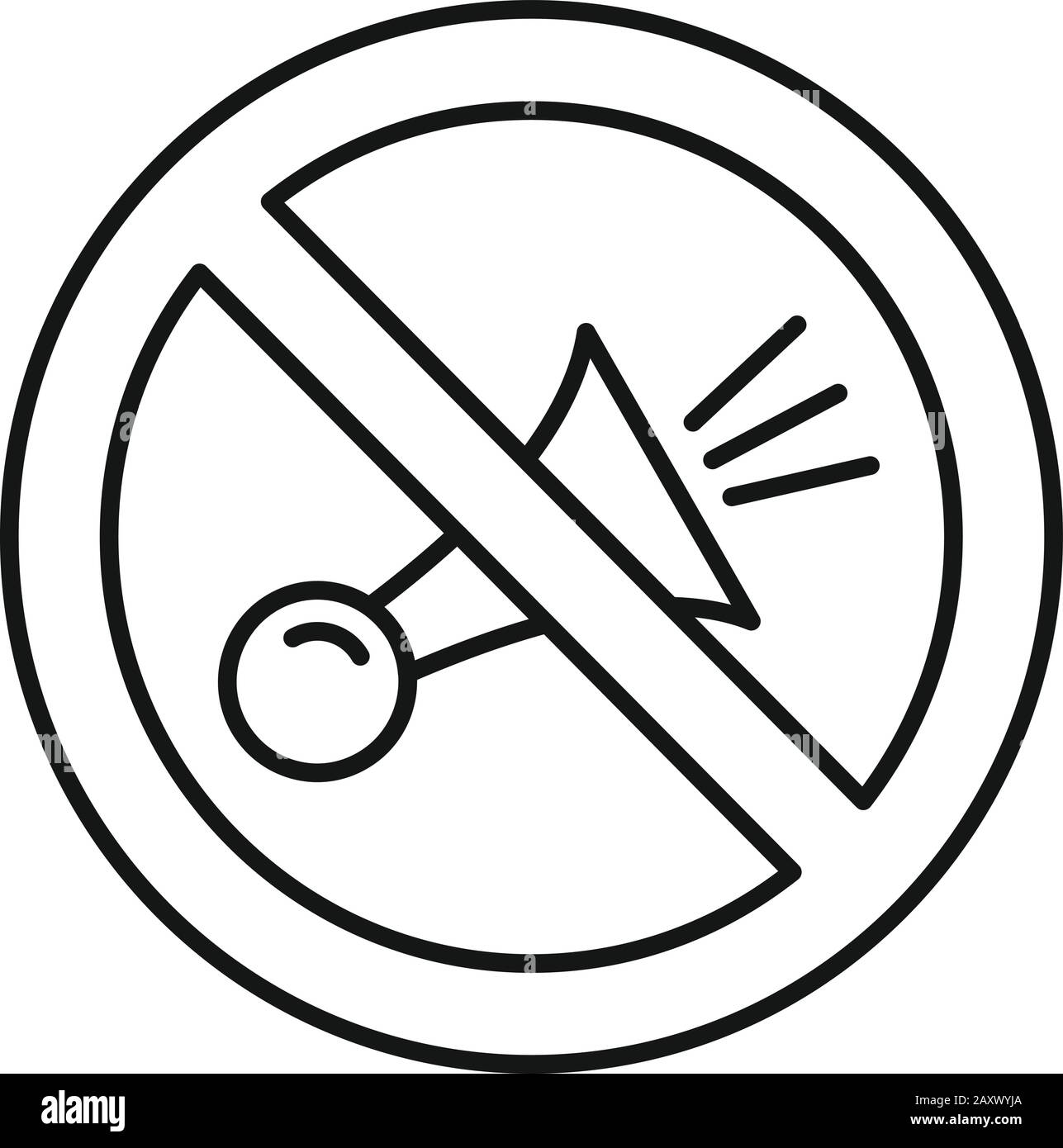 No honk icon. Outline no honk vector icon for web design isolated on ...
