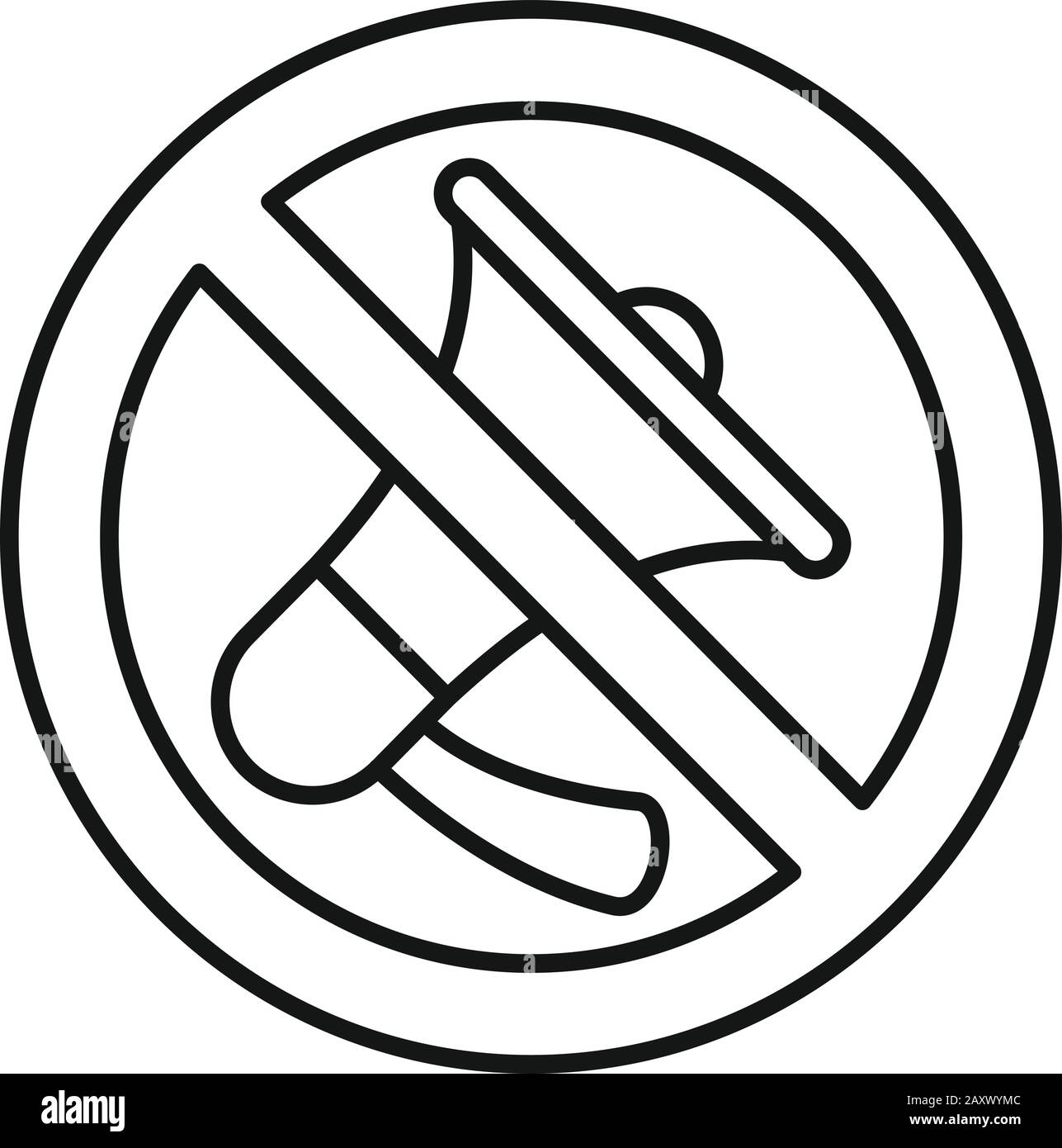 No megaphone icon. Outline no megaphone vector icon for web design ...