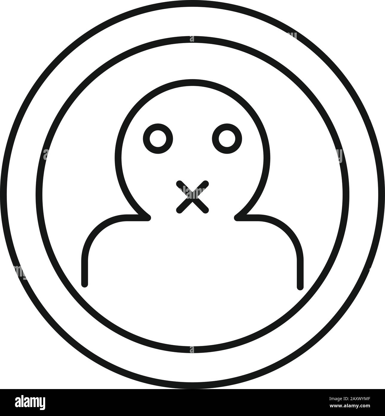 Keep silence icon. Outline keep silence vector icon for web design ...