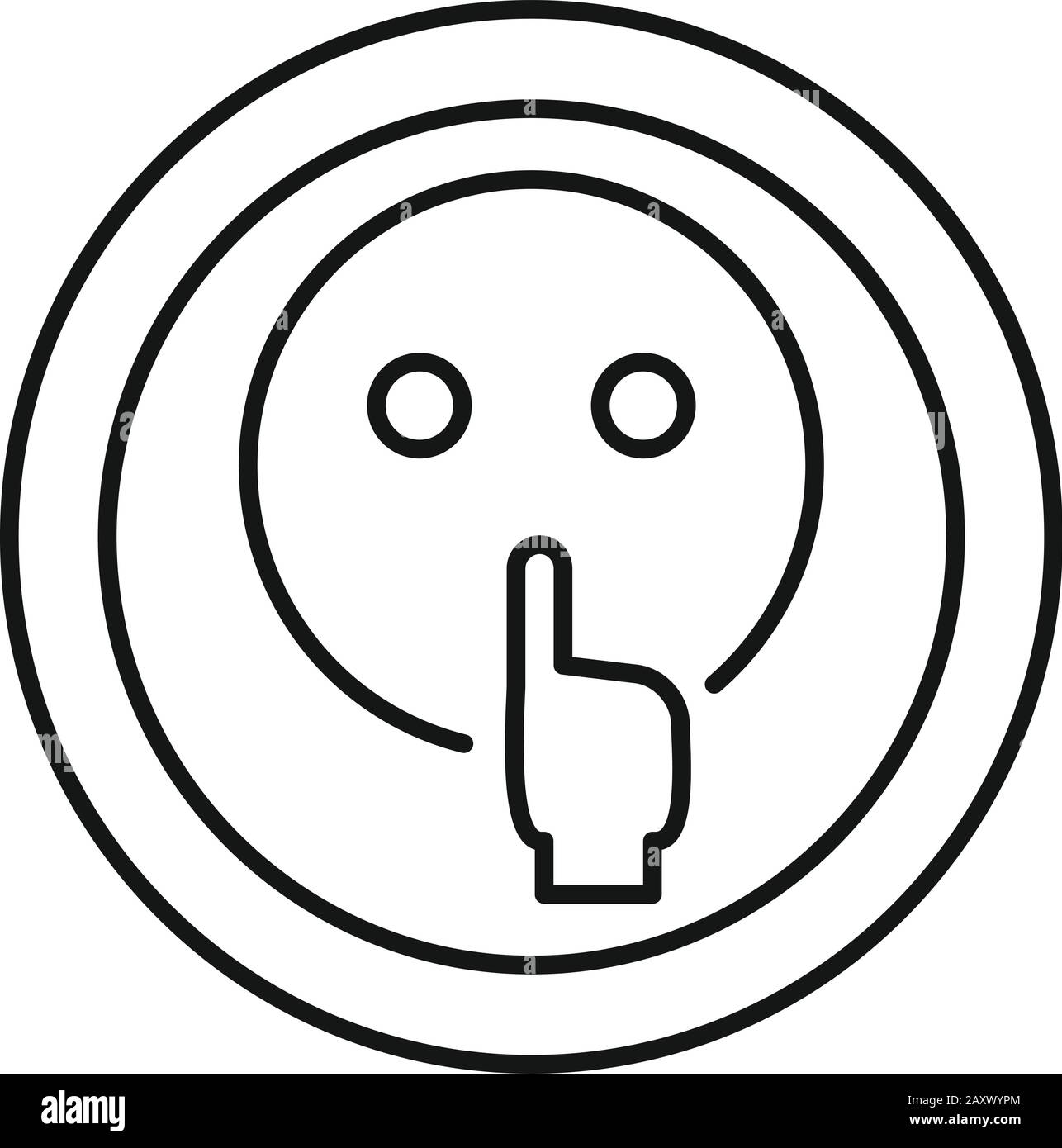 Head symbol quiet icon. Outline head symbol quiet vector icon for web ...