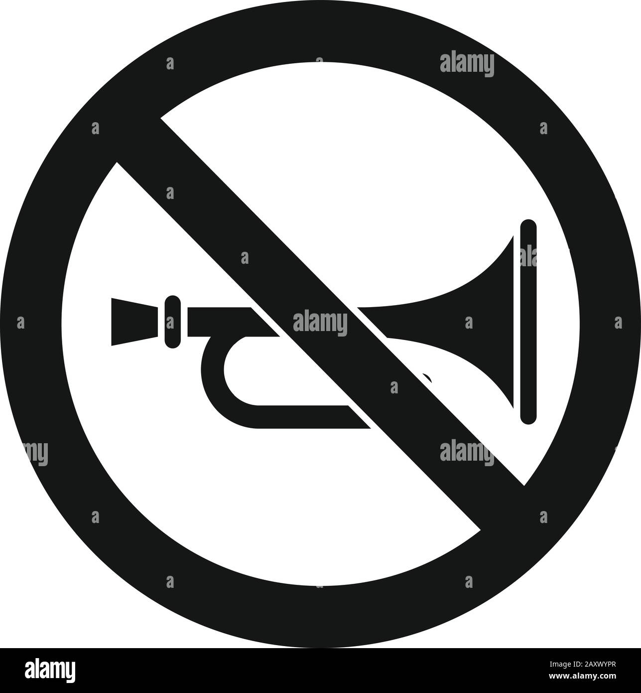 No trumpet music icon. Simple illustration of no trumpet music vector ...