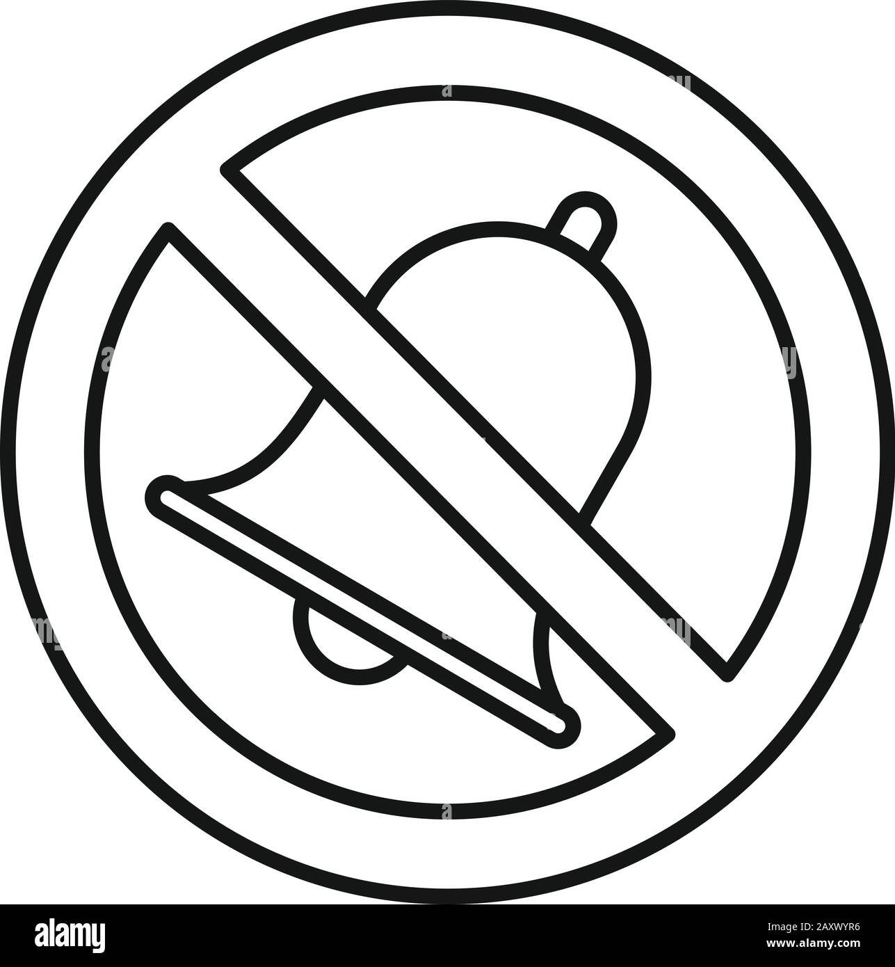 Silence ring icon. Outline silence ring vector icon for web design ...