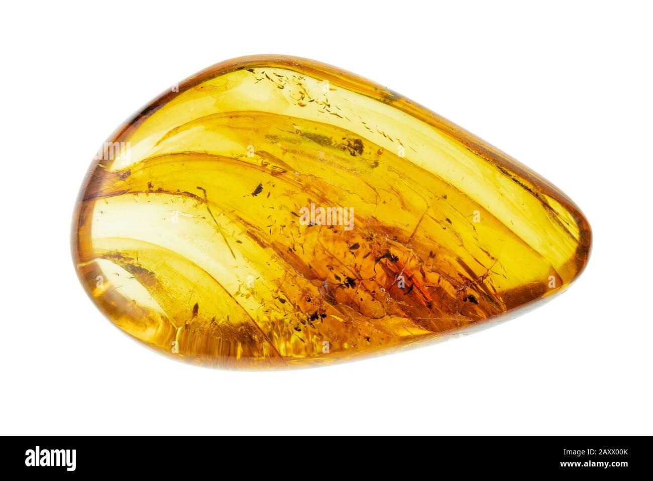 polished amber gemstone cutout on white background Stock Photo - Alamy
