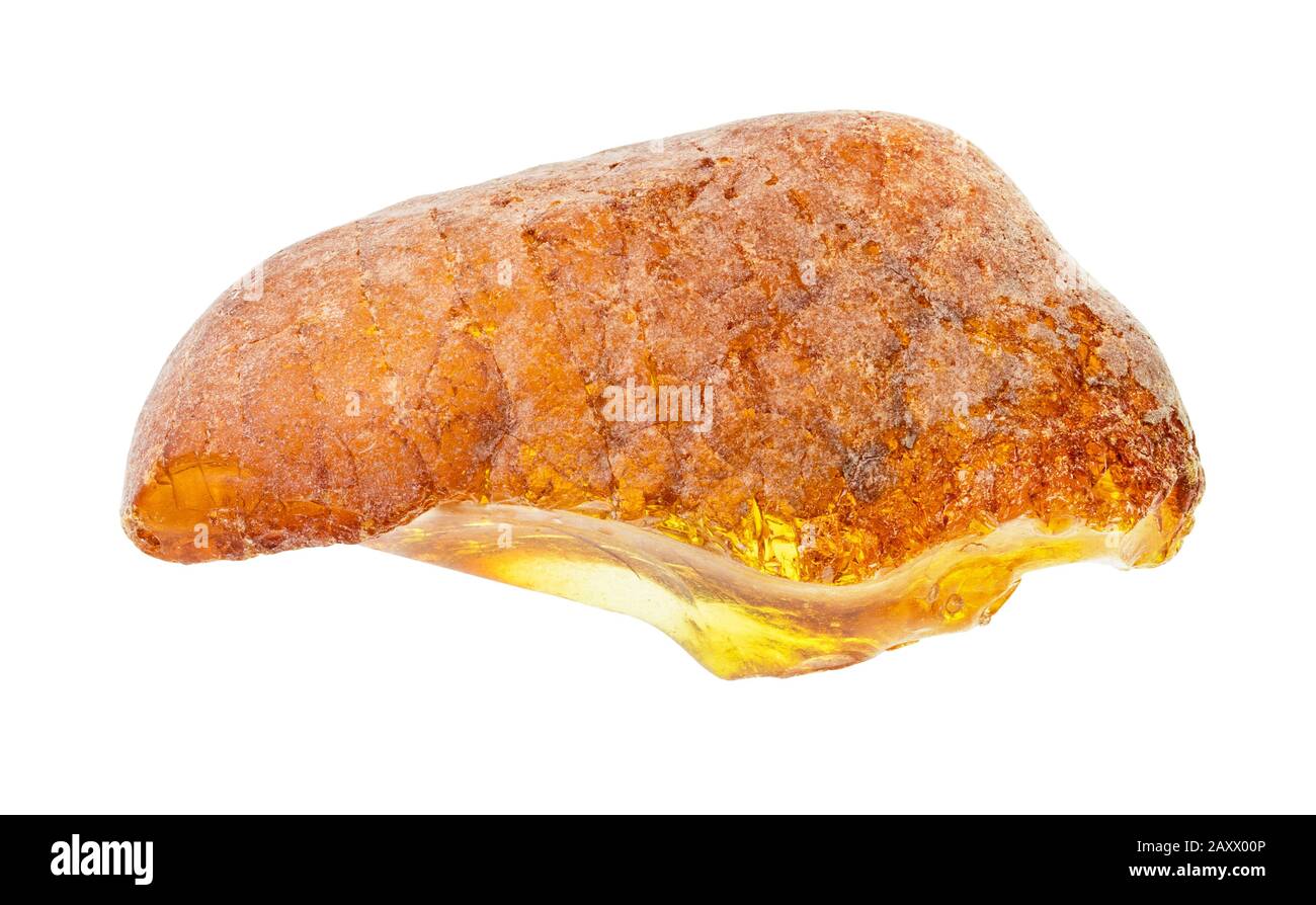 raw amber nugget cutout on white background Stock Photo - Alamy