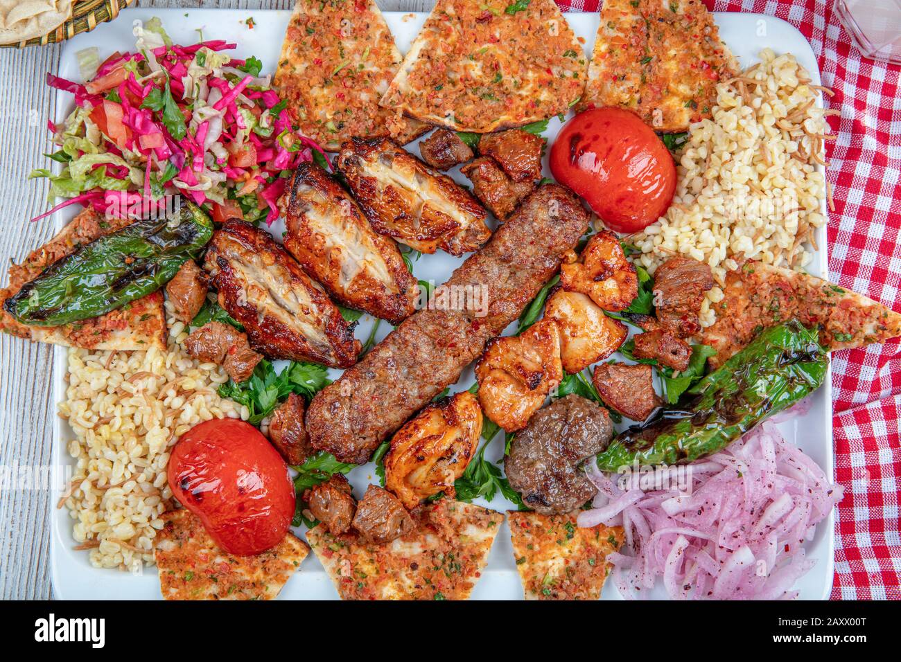 Turkish and Arabic Traditional Ramadan Mix Kebab Plate inside Adana ...