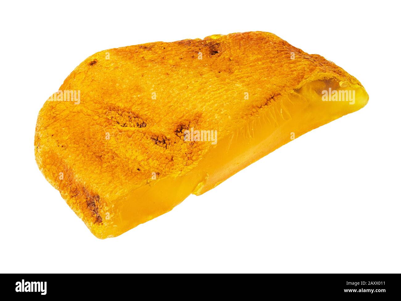 cut raw amber nugget cutout on white background Stock Photo - Alamy