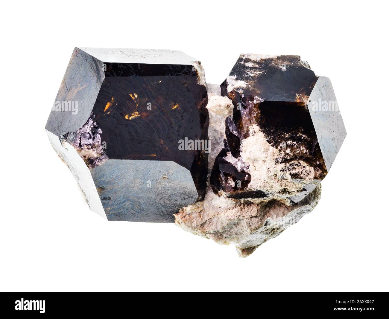 rough andradite garnet crystals cutout on white background Stock Photo ...
