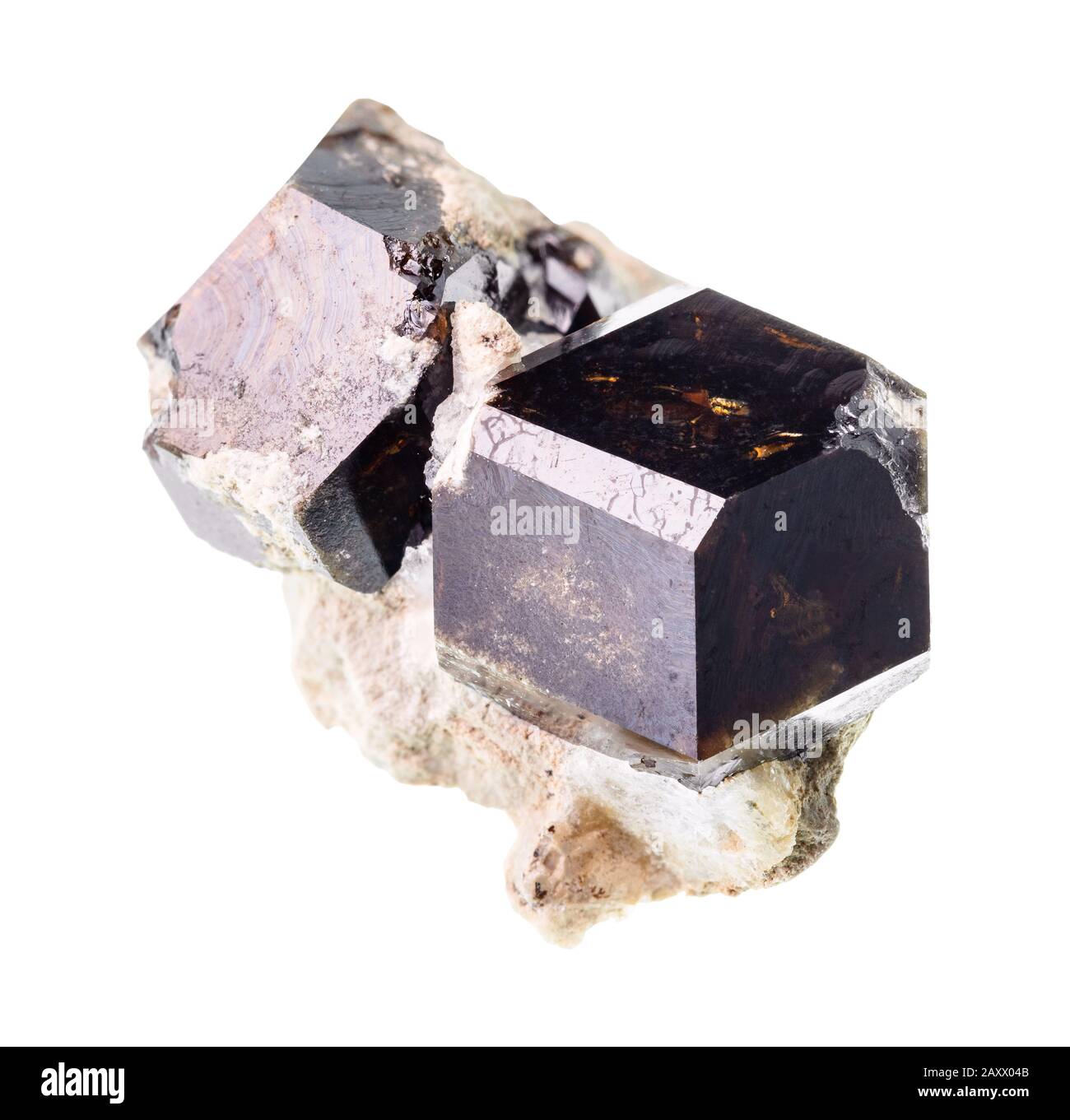 natural andradite garnet crystals cutout on white background Stock ...