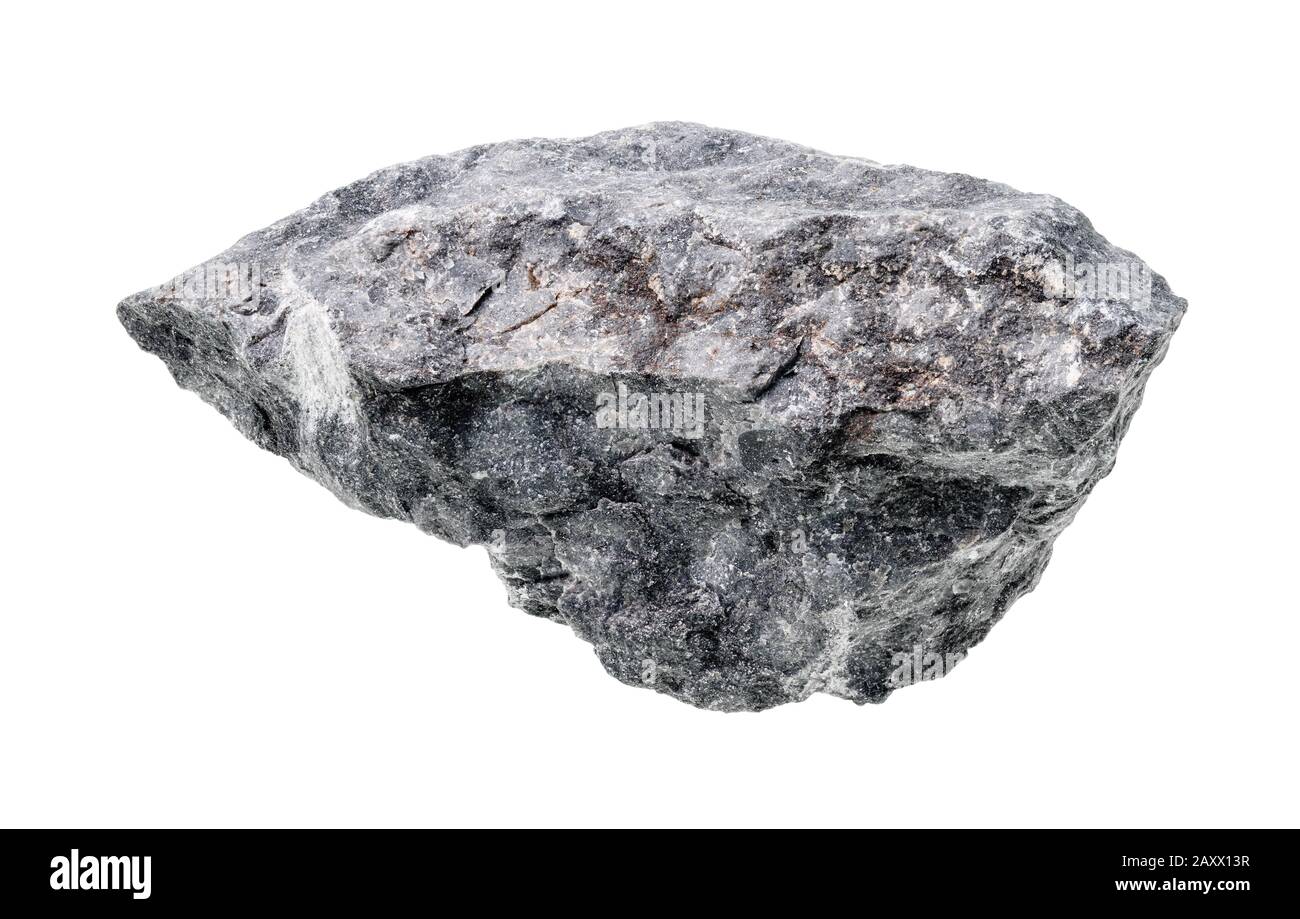 rough gray Basalt rock cutout on white background Stock Photo - Alamy
