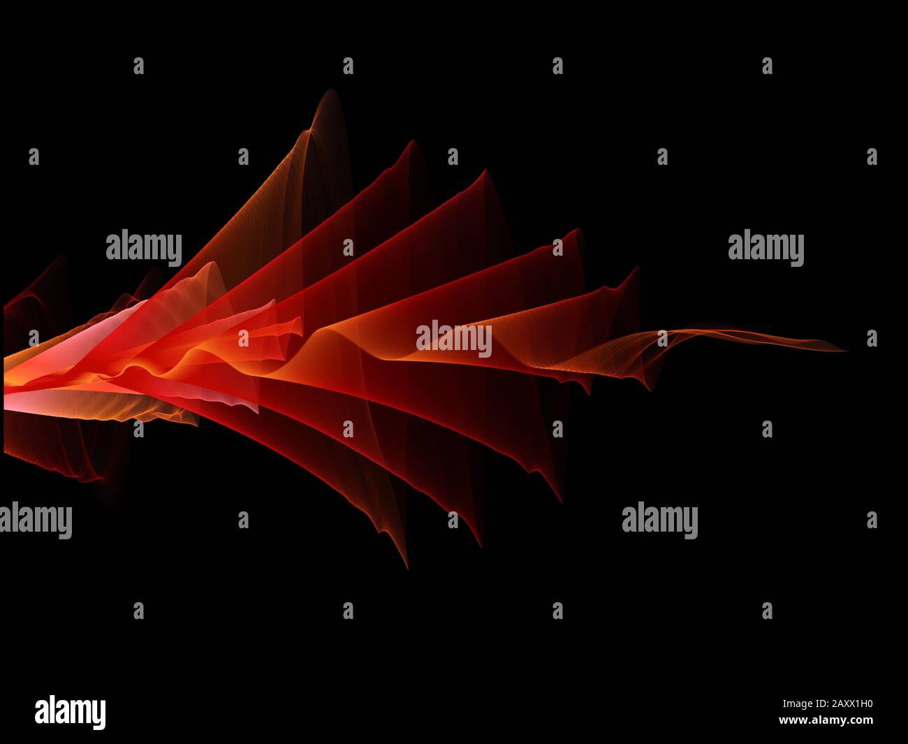 abstract red wavy smoke flame over black background Stock Photo - Alamy