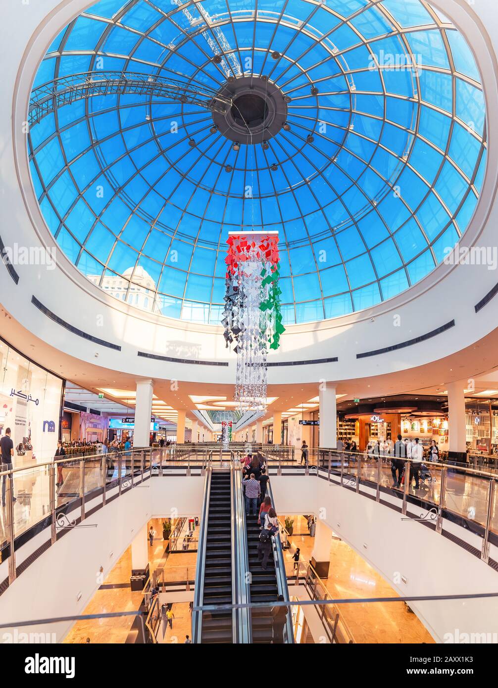 27 November 2019, UAE, Dubai: Panoramic view of the interior of the ...