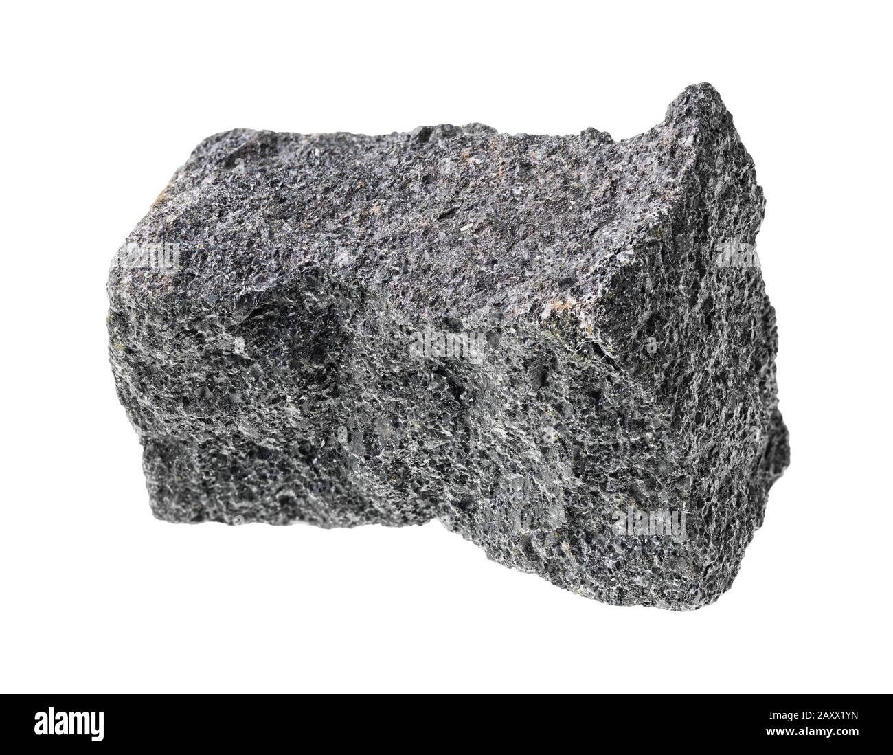 rough chromite rock cutout on white background Stock Photo - Alamy