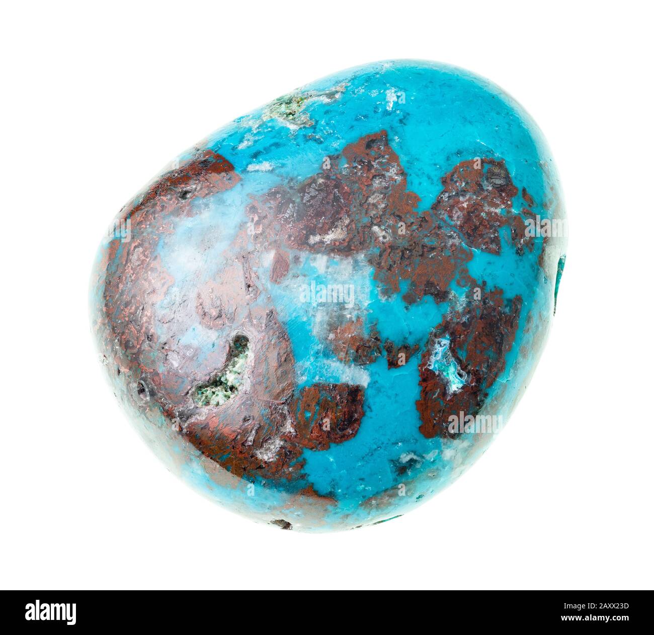 polished chrysocolla gem stone cutout on white background Stock Photo ...