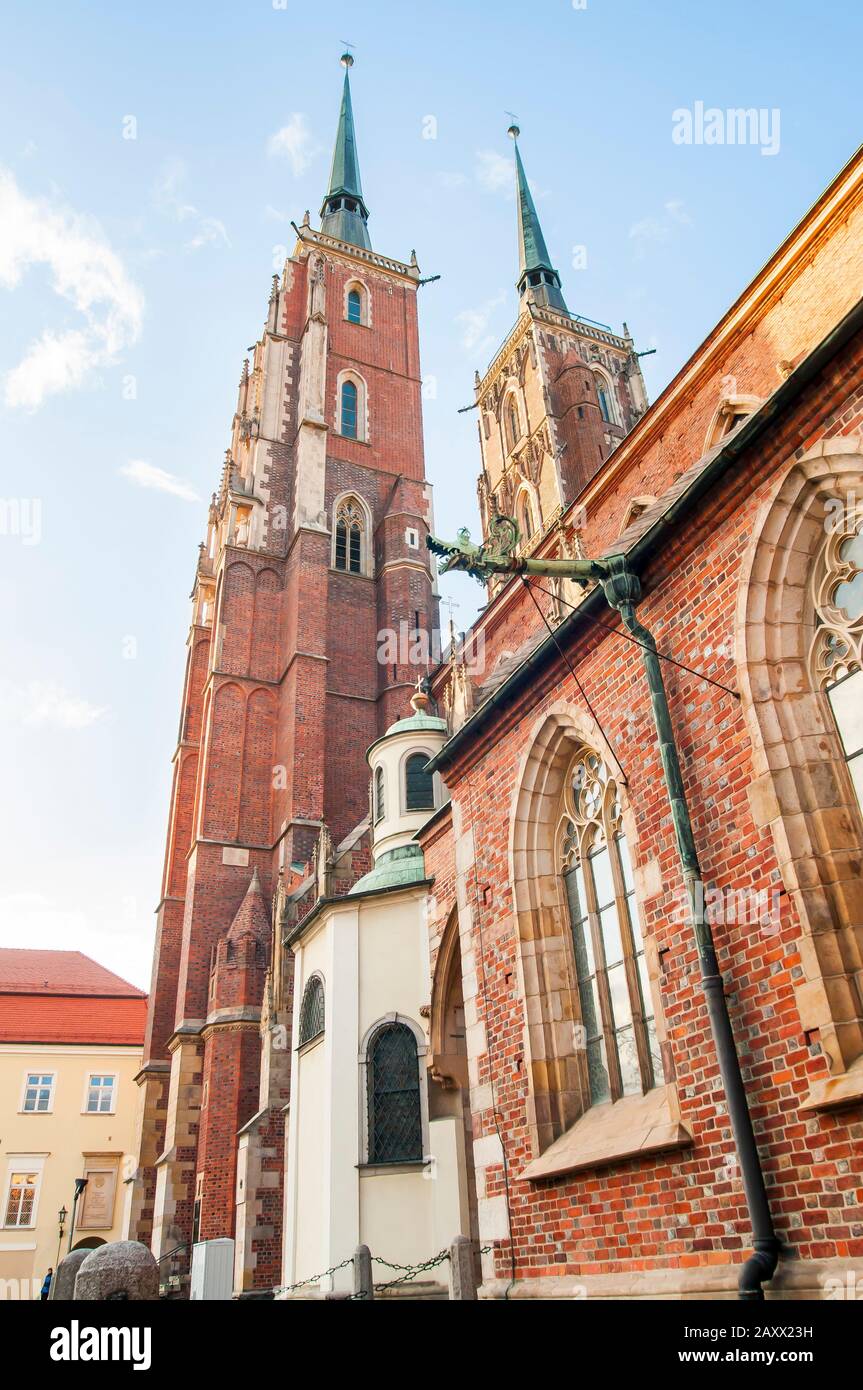 Wroclaw, Poland, February 2020. Gothic cathedral of St. John the ...