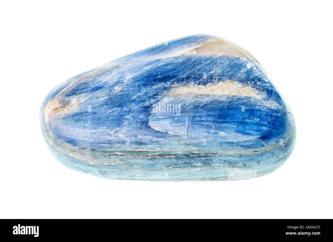 polished kyanite gem stone cutout on white background Stock Photo - Alamy