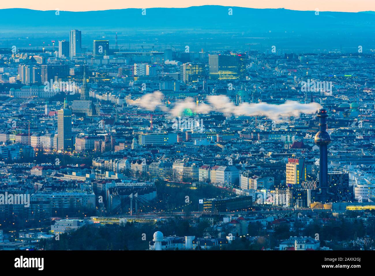 Wien, Vienna: Waste incineration plant Spittelau, Stephansdom (St ...