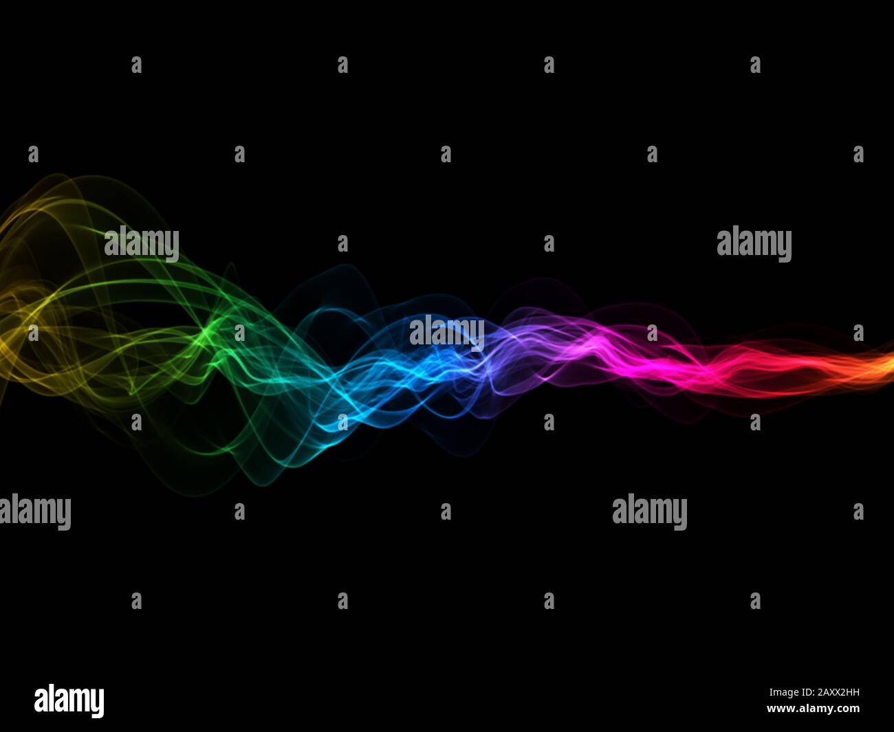 abstract colorful rainbow wavy smoke flame over black background Stock ...