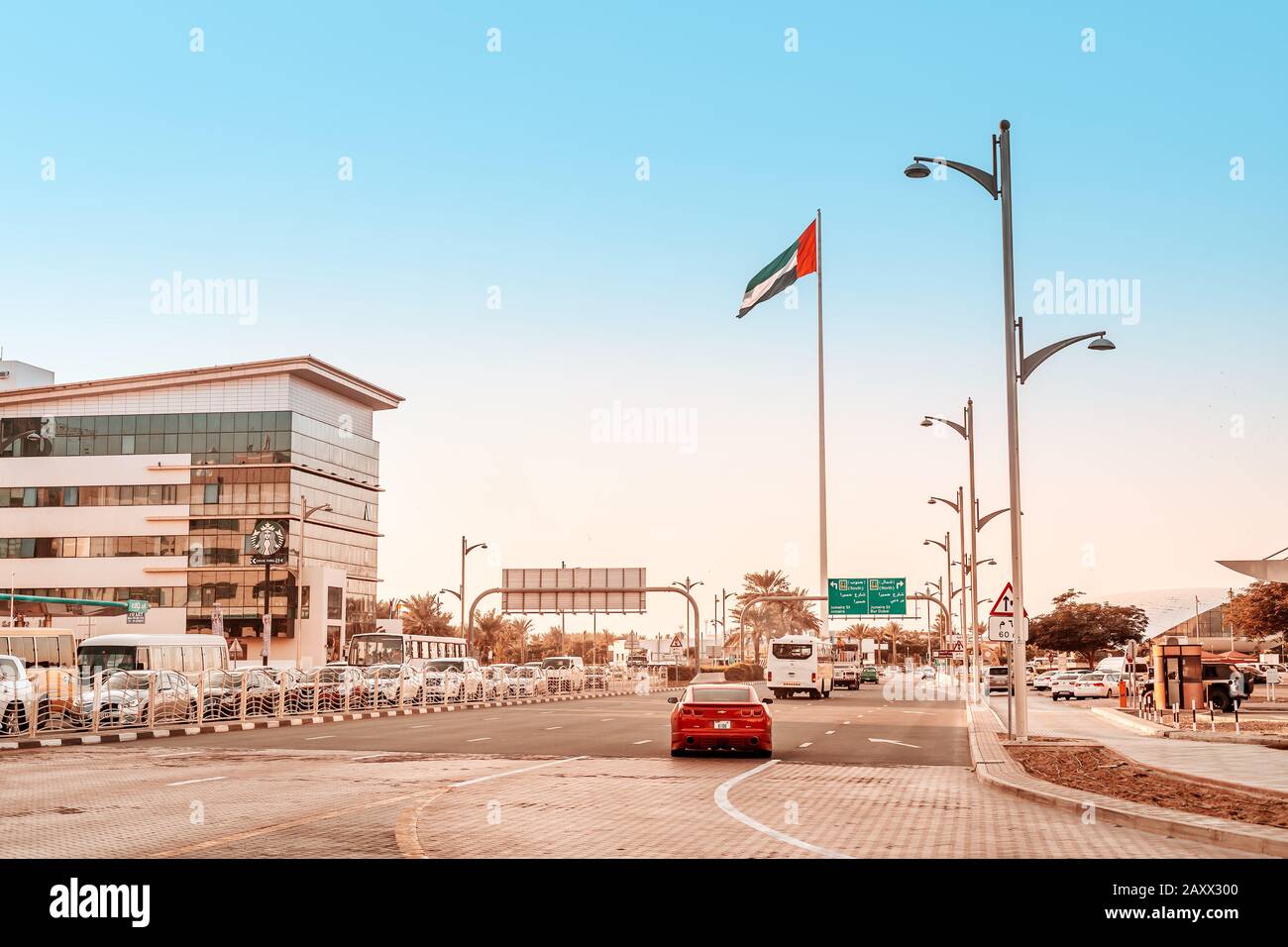 Uae flag building exterior modern city hi-res stock photography and ...