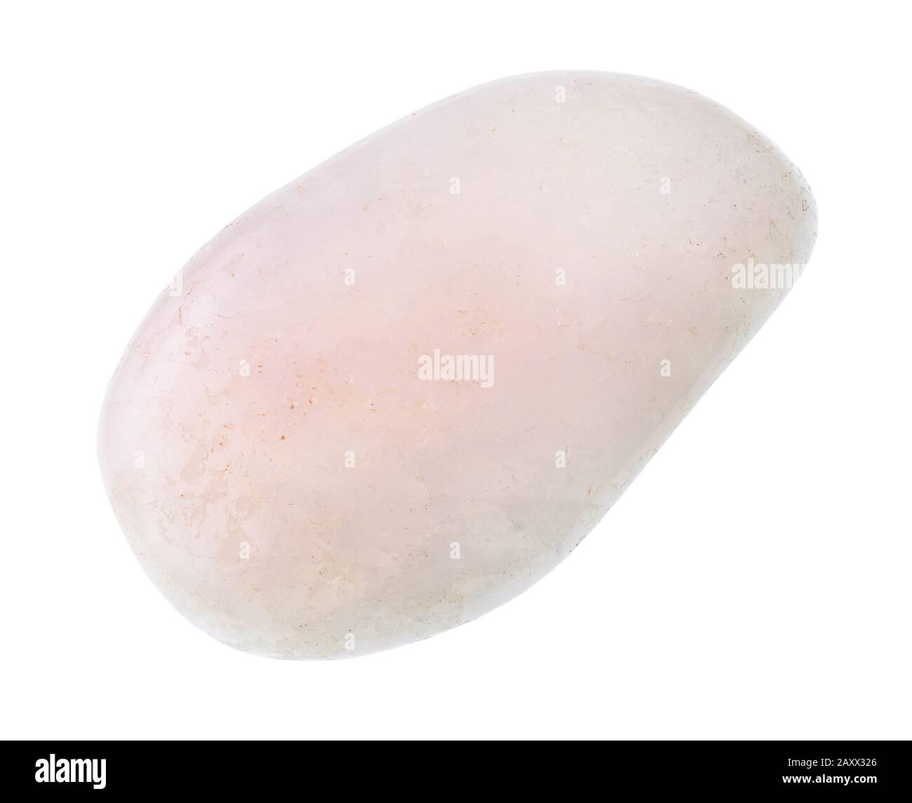 polished pink petalite (castorite) gem stone cutout on white background ...