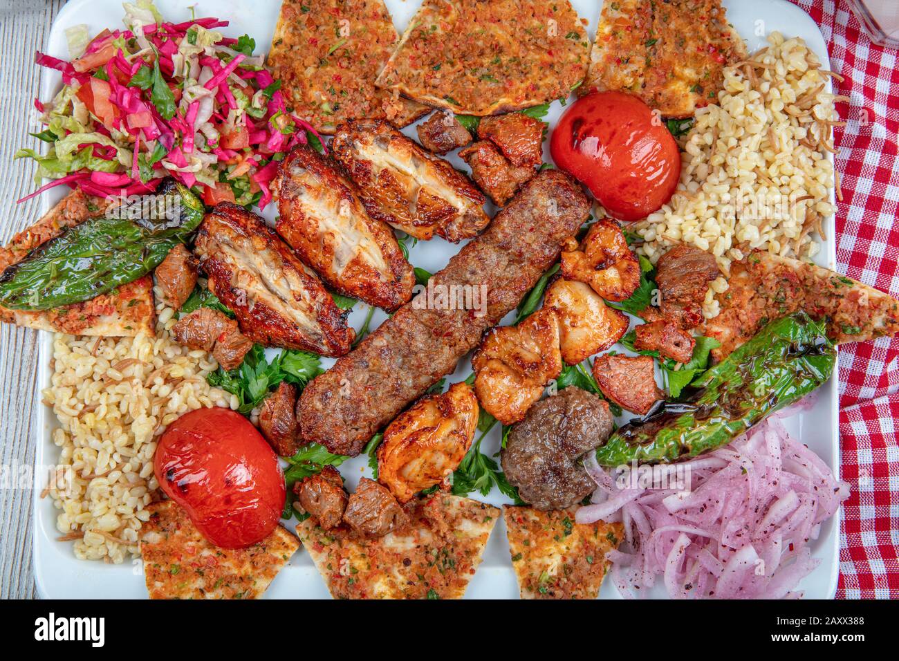 Turkish and Arabic Traditional Ramadan Mix Kebab Plate inside Adana ...
