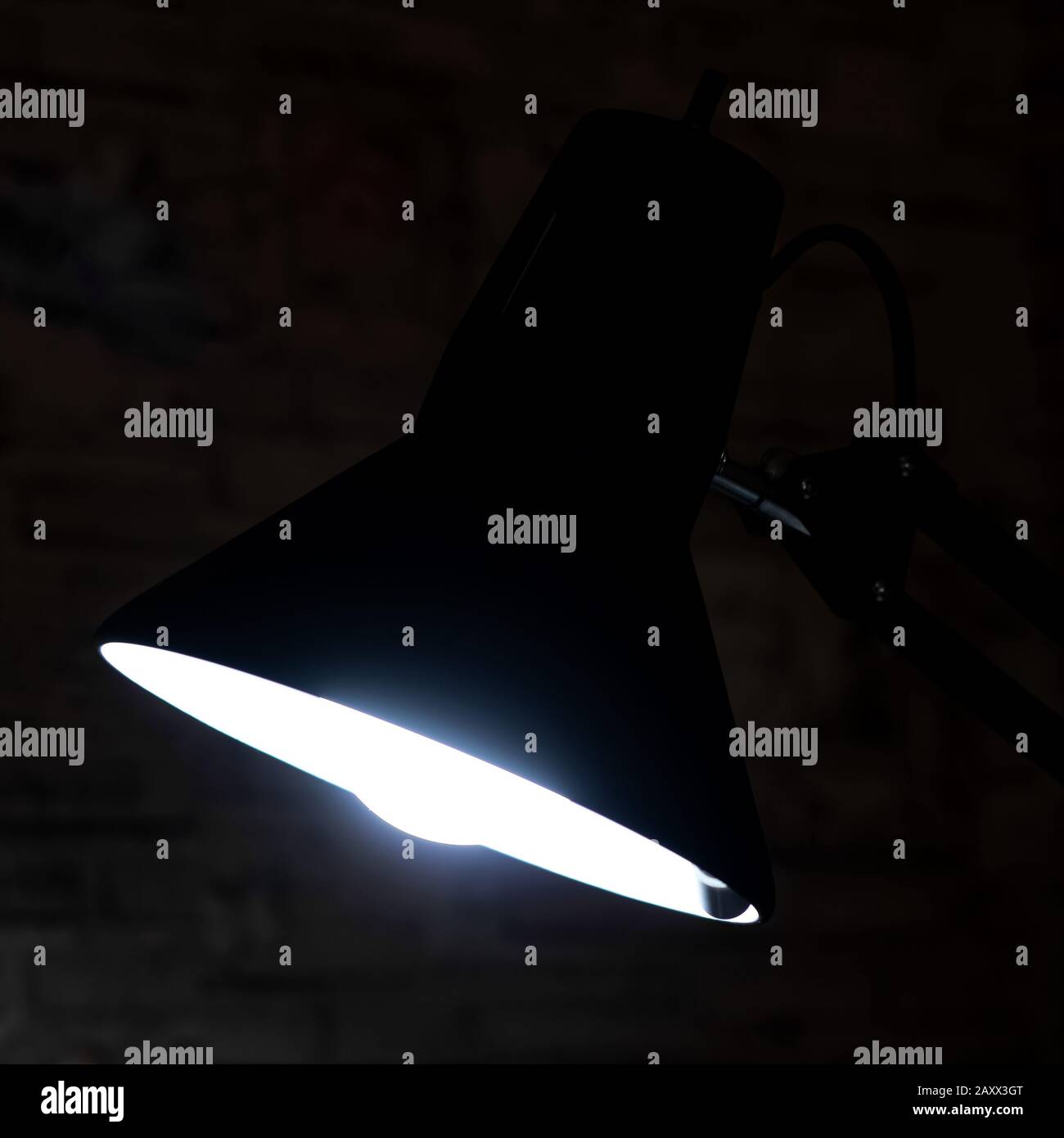 Light of black table lamp in dark Stock Photo - Alamy