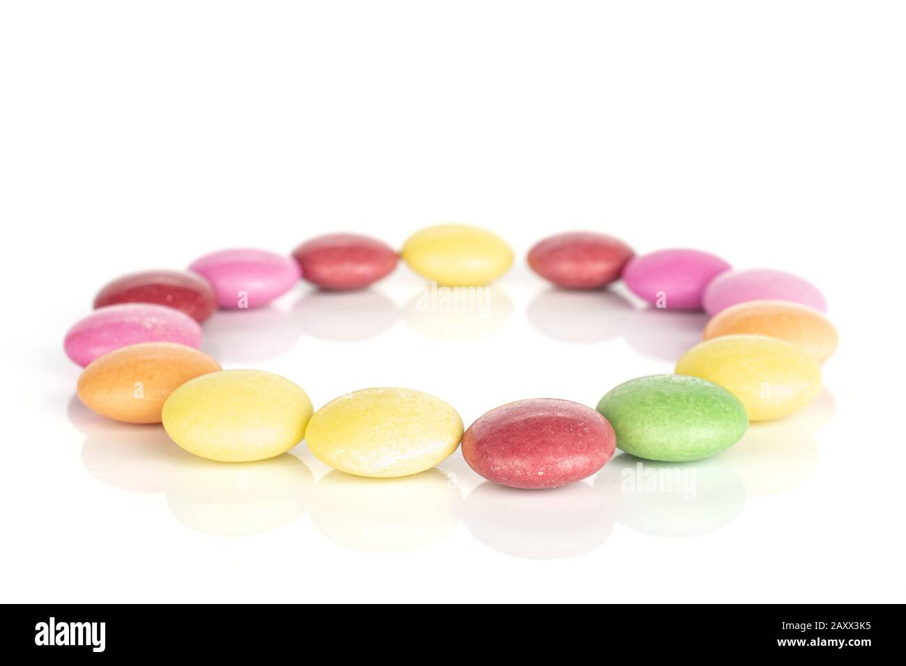 Lot of whole sweet colourful candy circle isolated on white background ...