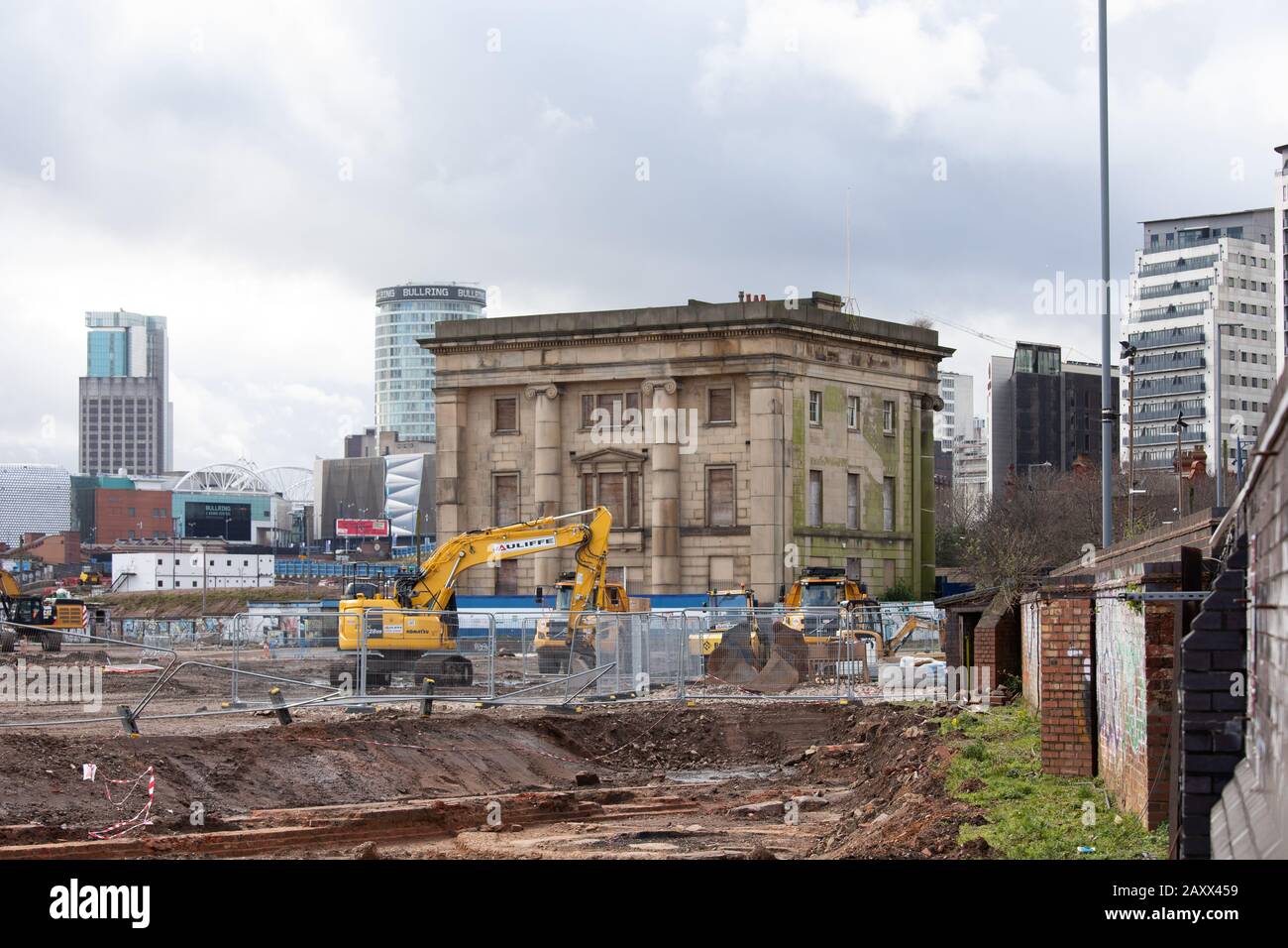 Building work starting on the HS2 rail project in Birmingham. The new ...