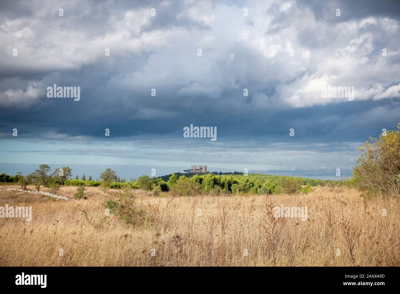 Murgia landscape with Castel del Monte on the background - Apulia ...
