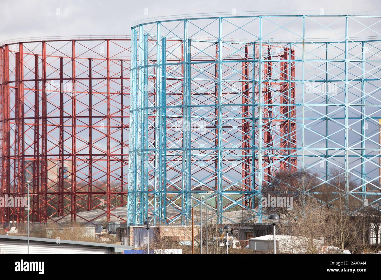 The Gas towers in Saltley Birmingham. The towers are a landmark on the ...