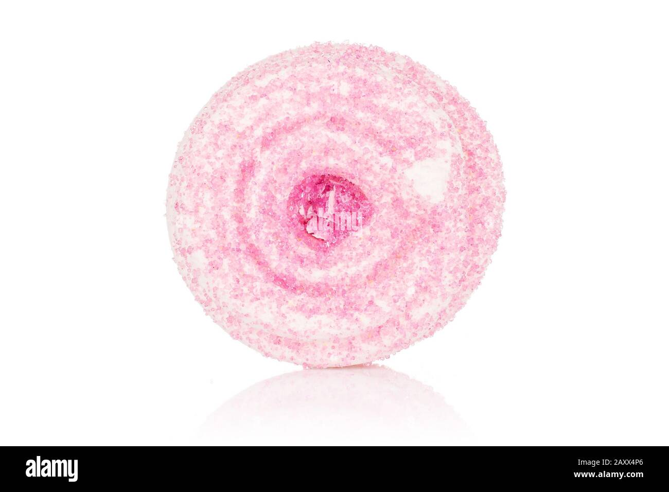 One whole pink sweet meringue isolated on white background Stock Photo ...