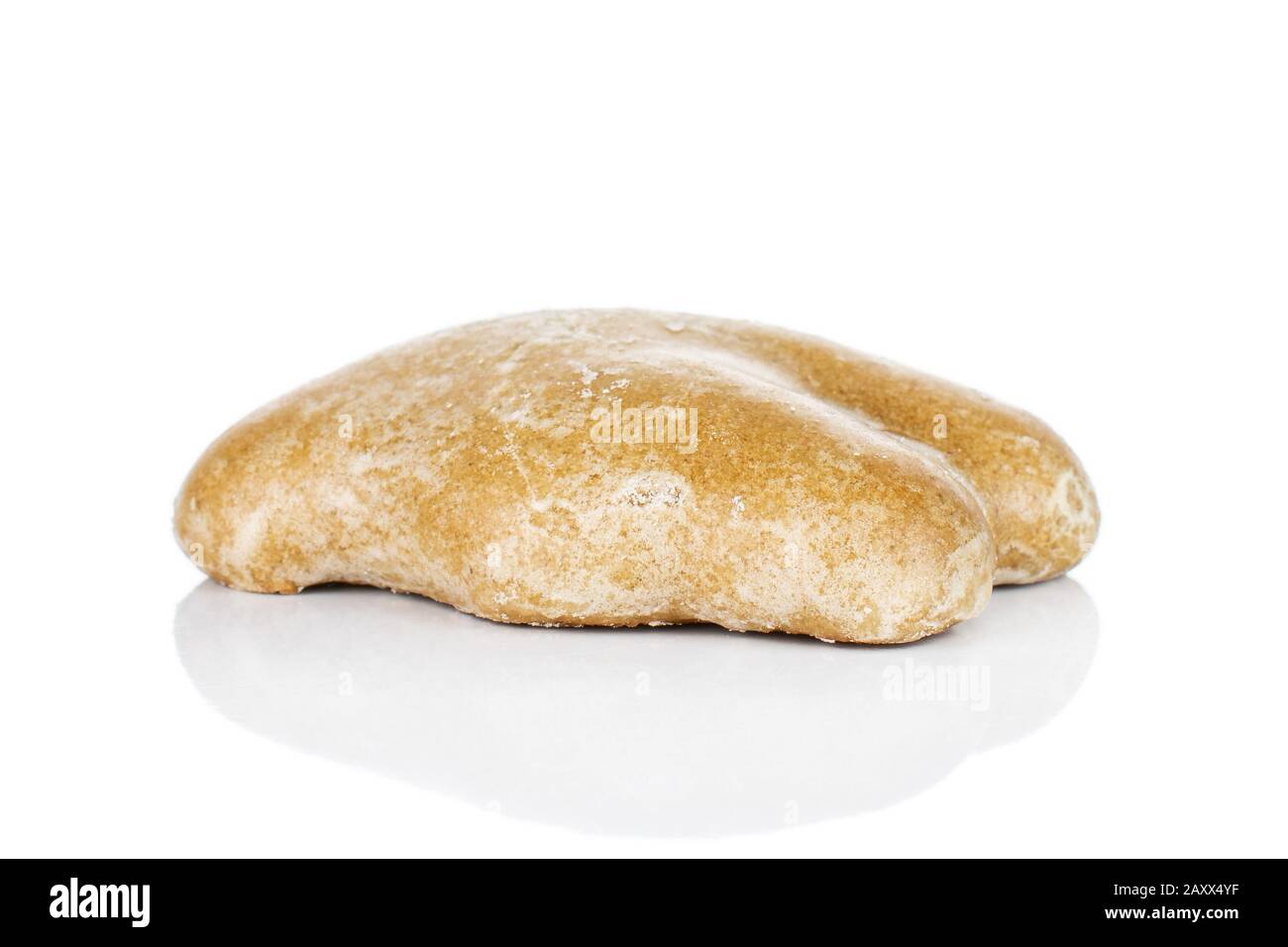 One whole sweet brown gingerbread isolated on white background Stock ...