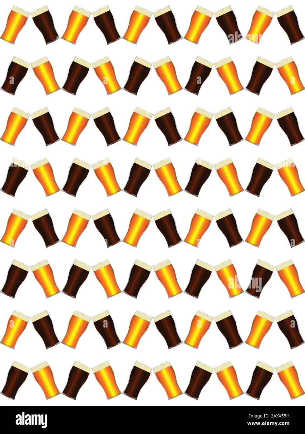 Traditional tall beer glasses set as a seamfree background Stock Vector ...