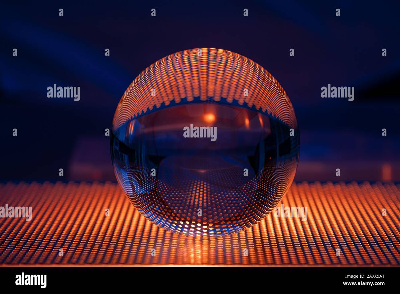 in a perfect flawless lens ball you can see a regular pattern Stock ...