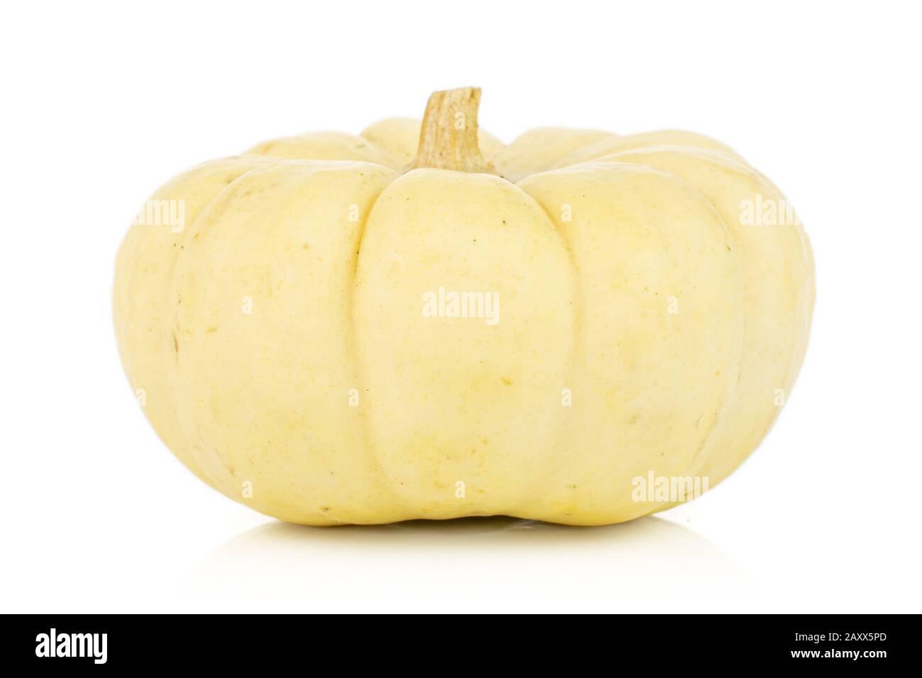 One whole white beautiful decorative gourd isolated on white background ...