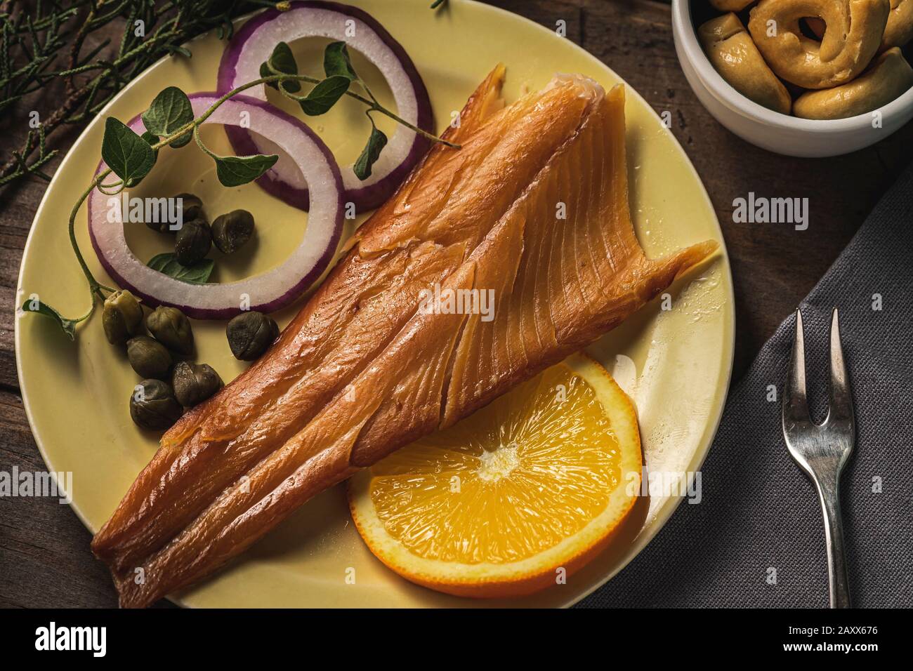 Smoked Trout fillet Stock Photo - Alamy