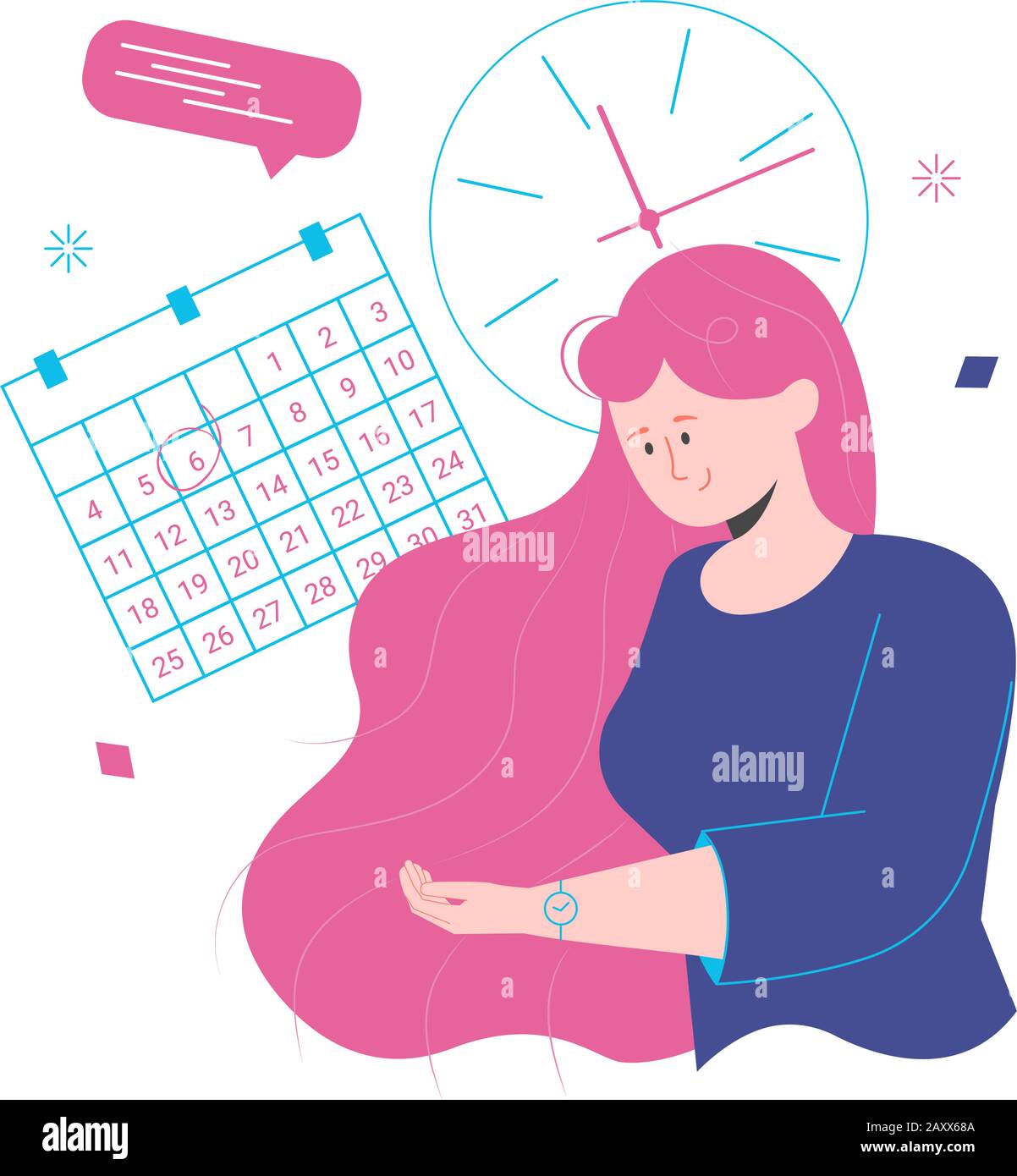 Pretty girl is planning her day Stock Vector Image & Art - Alamy