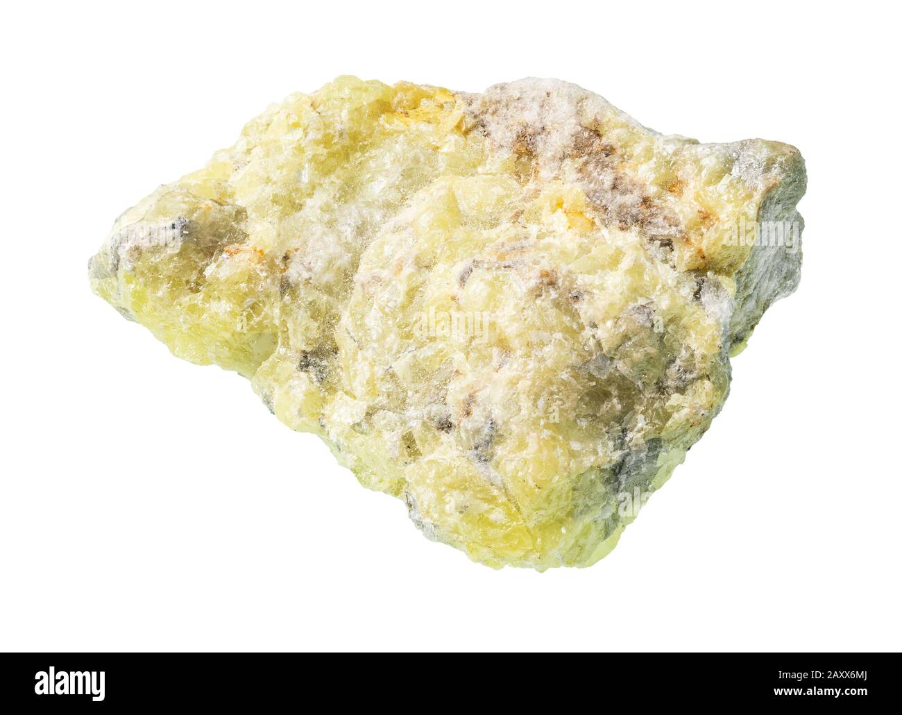 rough sulphur (sulfur) ore cutout on white background Stock Photo - Alamy