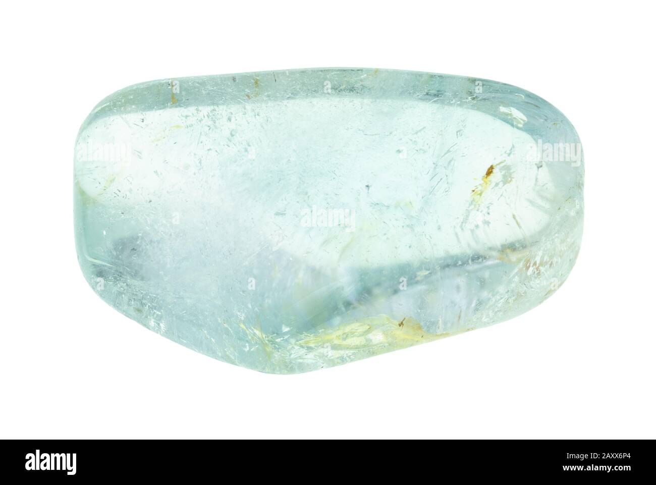 polished blue topaz gem tone cutout on white background Stock Photo - Alamy