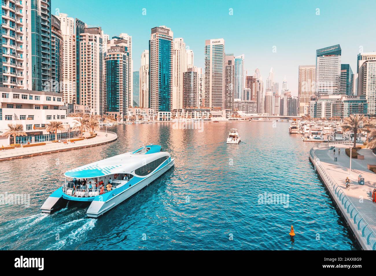 29 November 2019, Dubai, United Arab Emirates: Tourist cruise ferry ...