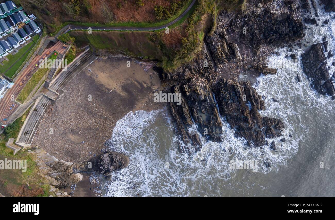 Aerial view of Rotherslade Bay Stock Photo - Alamy