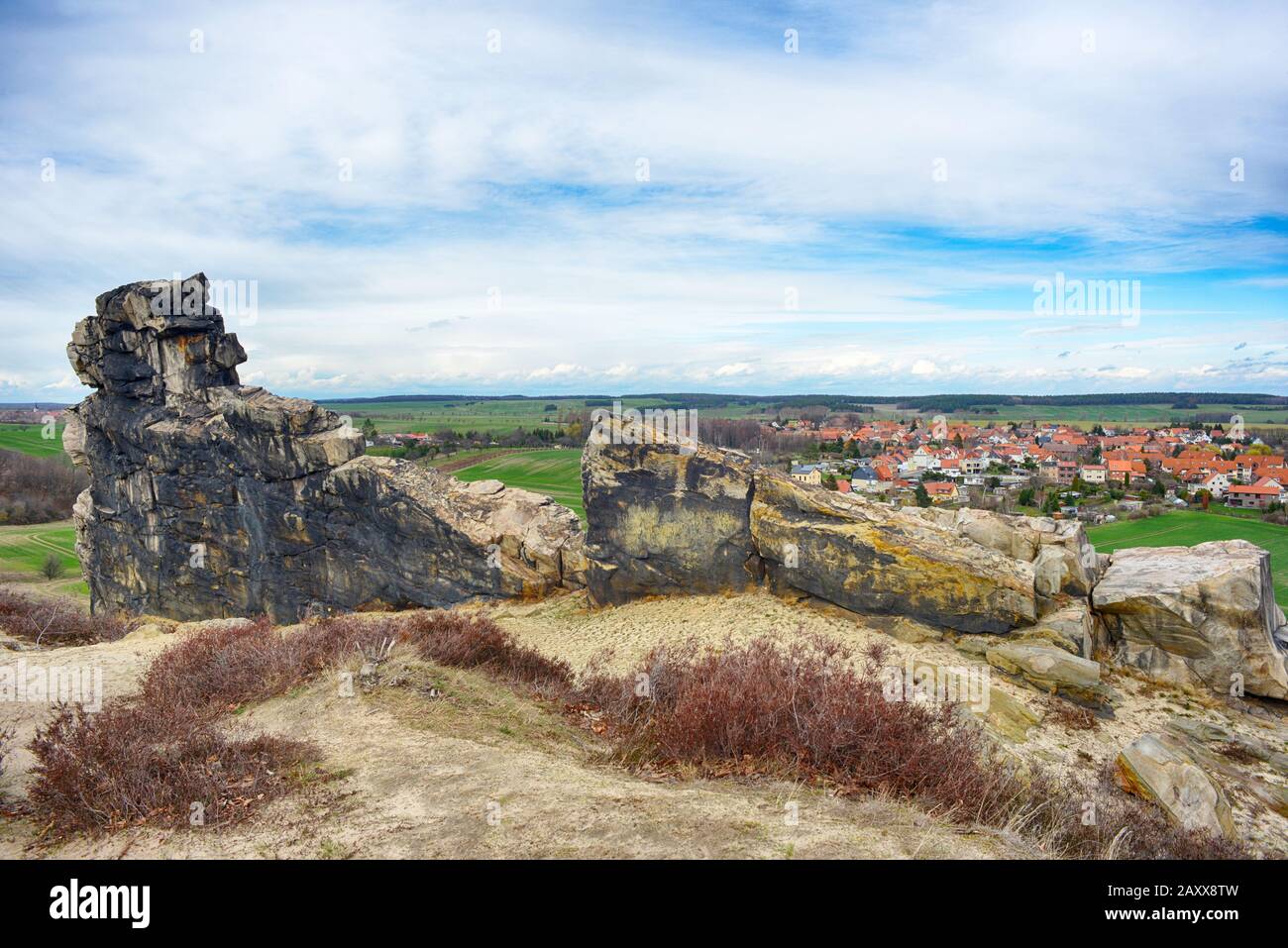 Panorama view of the devils wall at the Harz region in Germany Stock ...