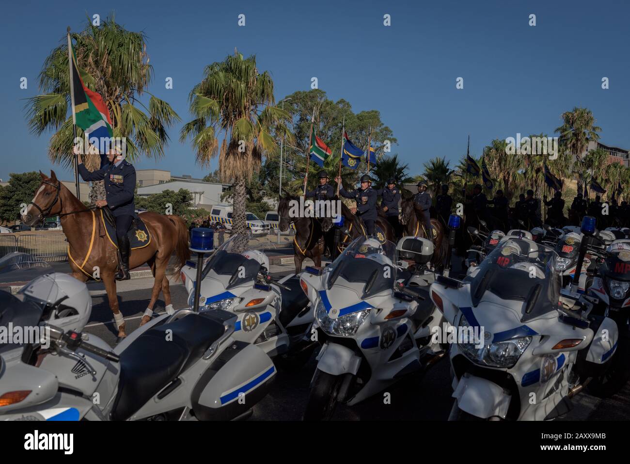 Mounted police officers parade ahead of President Cyril Ramaphosa's ...