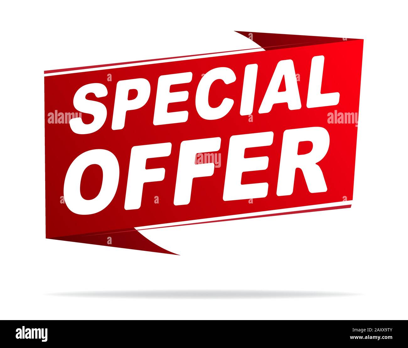 Red special offer paper banner with shadow for your design Stock Vector ...