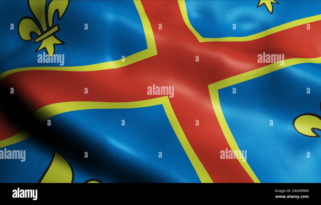 3D Waving France City Flag of Clermont Ferrand Closeup View Stock Photo ...