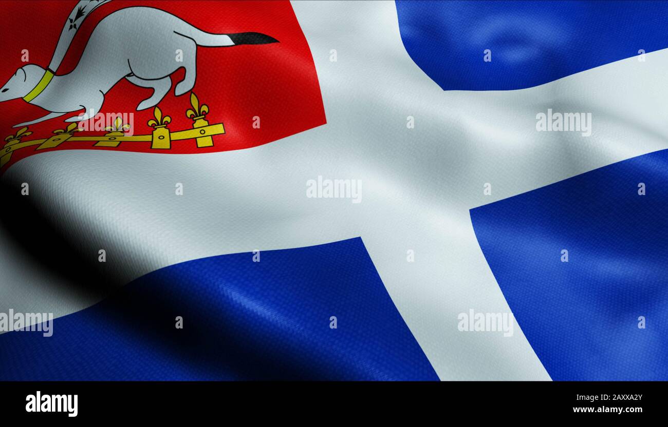 3D Waving France City Flag of Saint Malo Closeup View Stock Photo - Alamy