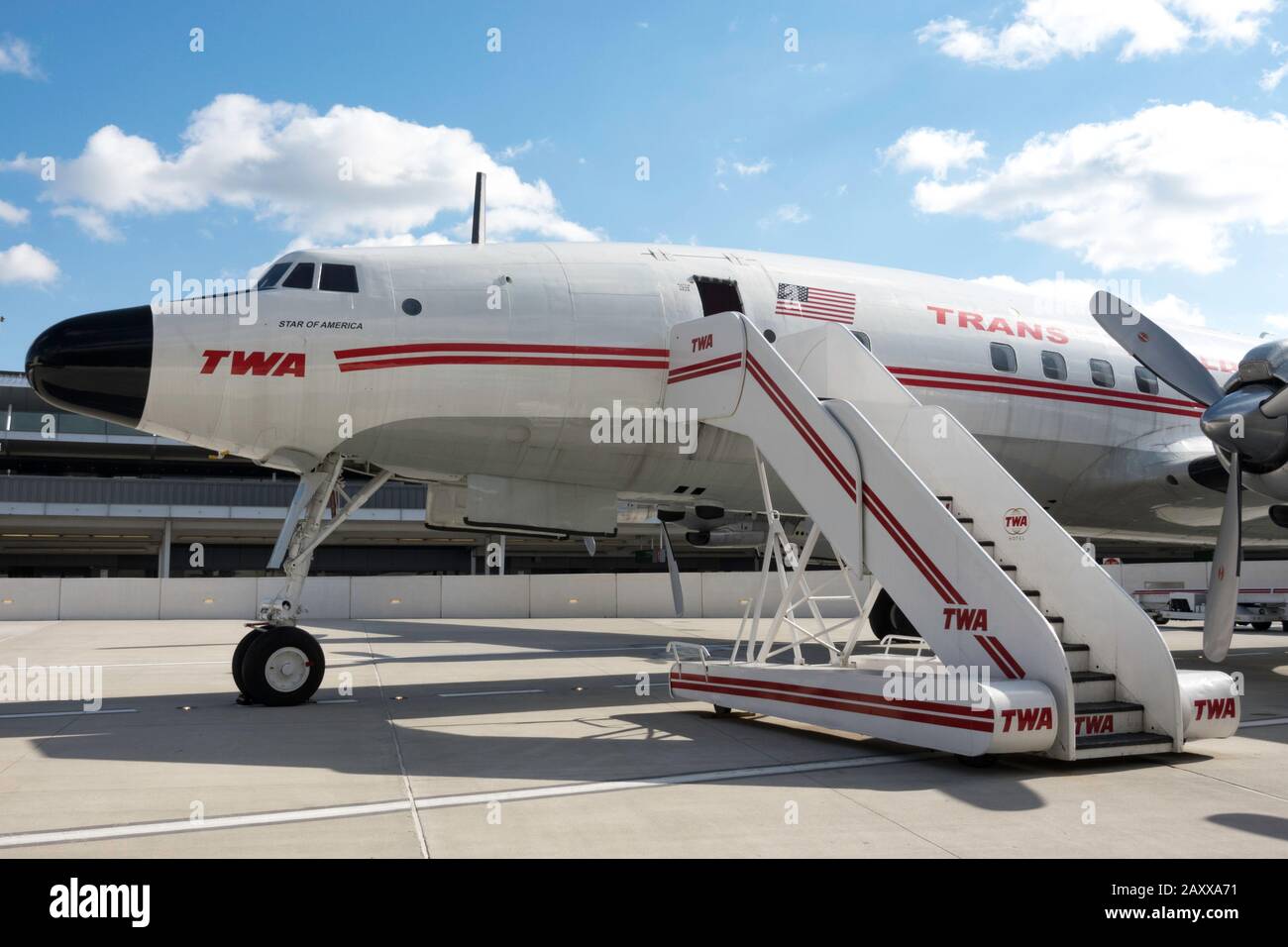 The Connie Cocktail Lounge inside a real airplane, TWA Hotel at John F ...