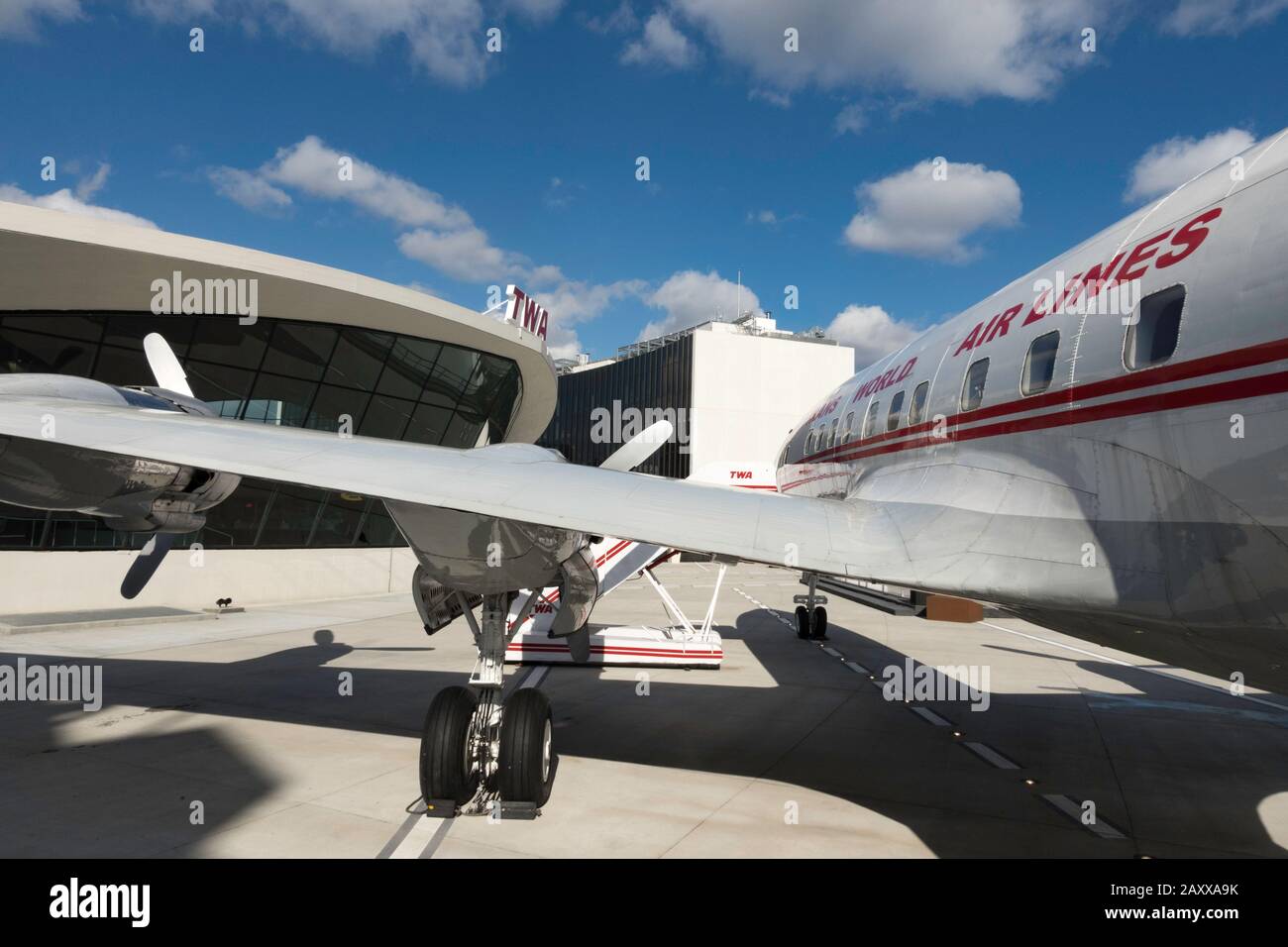 The Connie Cocktail Lounge inside a real airplane, TWA Hotel at John F ...