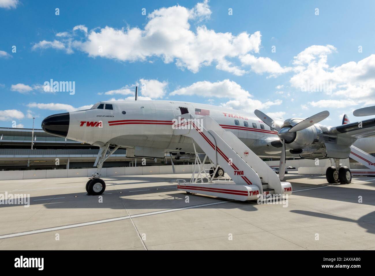 The Connie Cocktail Lounge inside a real airplane, TWA Hotel at John F ...