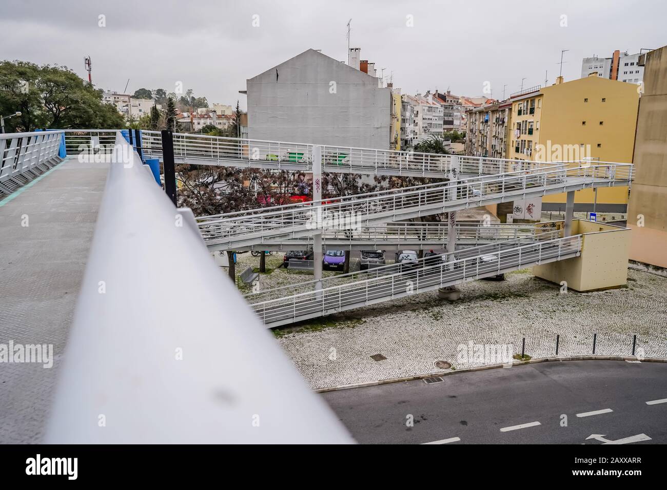 Pedestrian bridge lisbon hi-res stock photography and images - Alamy